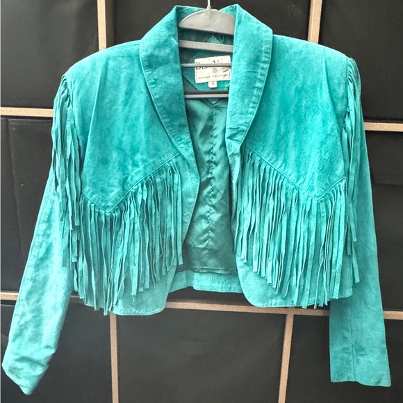 deja vu | Jackets & Coats | Deja Vu Designs Teal Leather Jacket With ...